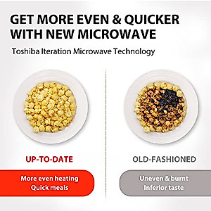 BLACK+DECKER BCRK25B Compact Refrigerator Energy Star Single Door Mini Fridge with Freezer, 2.5 Cubic Feet, Black & TOSHIBA ML2-EM09PA(BS) Small Countertop Microwave Oven With 6 Auto Menus