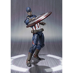 Bandaï SH Figuarts Avengers Captain America About 155mm ABS u0026 PVC Painted Action Figure