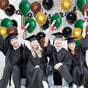 Dark Green Black Gold Balloon Garland Arch - Dark Green Gold Balloons Black Brown Balloons for Birthday Anniversary Engagement Graduation Party Decorations