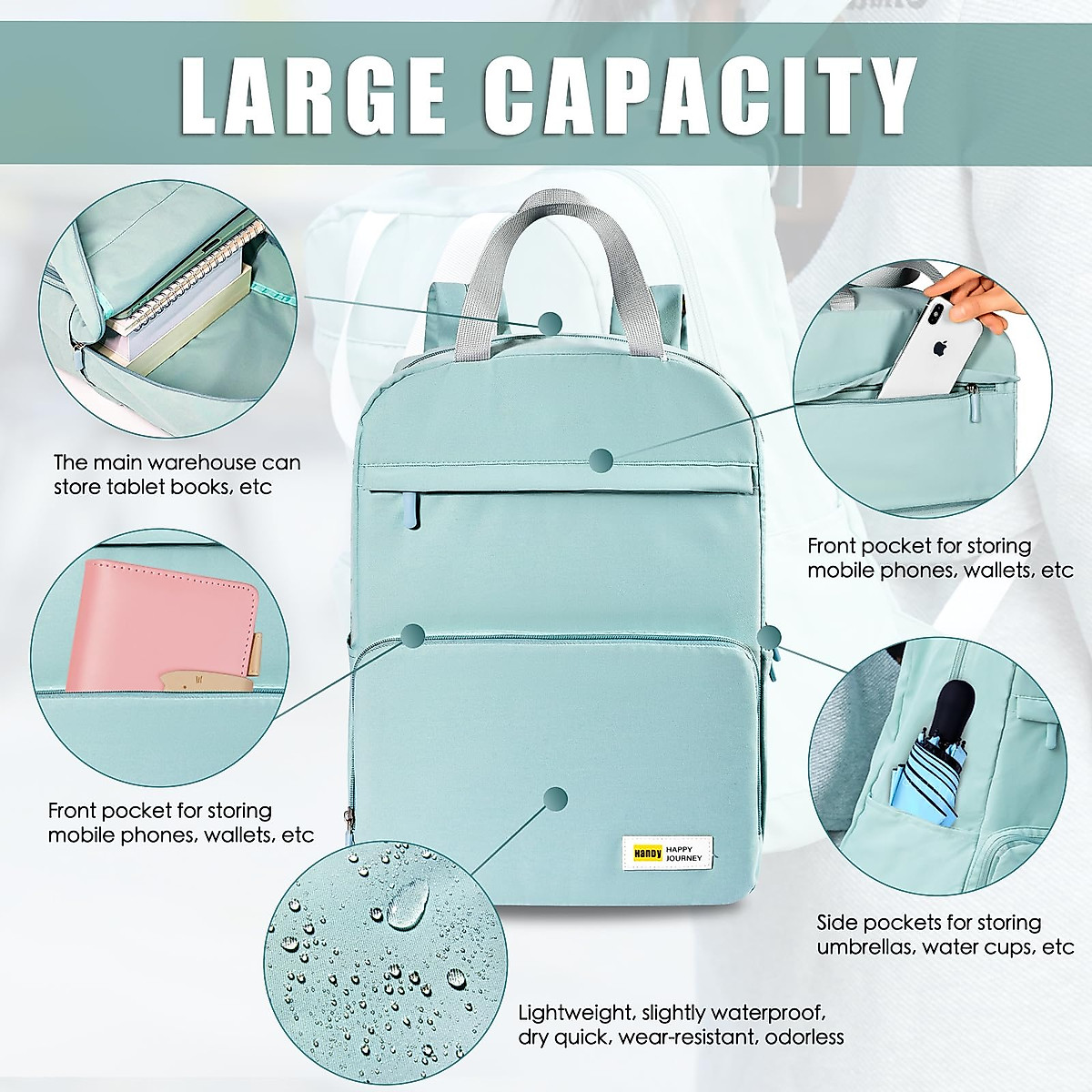 BPKH Carry on Backpack, Travel Hiking Backpack Expandable Airplane Approved Weekender Bag for Men Women, Lightweight Packable Daypack for Flight College Workplace 20L Gym Bag Sports Rucksack