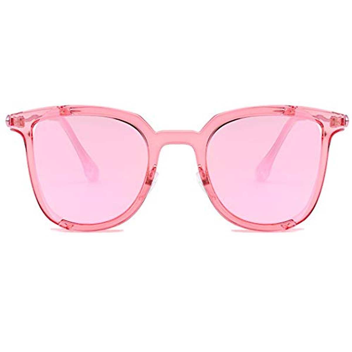 Polarized Sunglasses Retro Personality Sunglasses Men and Women Tide Fashion Color Lens Sunglasses (Pink Frame Barbie Pink Lens)