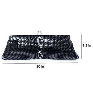 Frewahmesh Evening Clutch Metal Mesh Purse Bag for Cocktail Party Prom Wedding Banquet