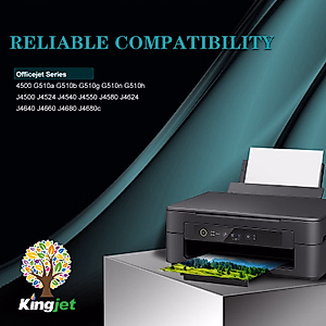 Kingjet Remanufactured Ink Cartridge Replacement for 901 XL 901XL Work for Officejet 4500 J4500 J4524 J4540 J4550 J4580 J4624 J4640 J4660 J4680 J4680C Printer, 2 Pack (1 Black, 1 Color)