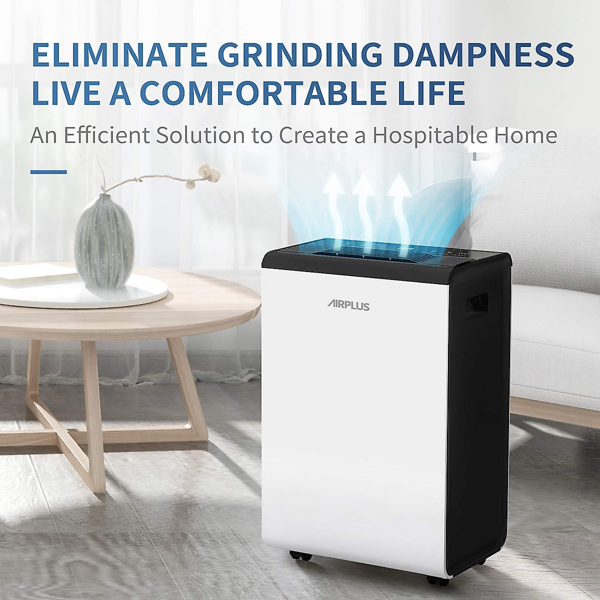 AIRPLUS 50 Pints Dehumidifier with Universal Wheels for Medium Spaces and Basements (AP2006)