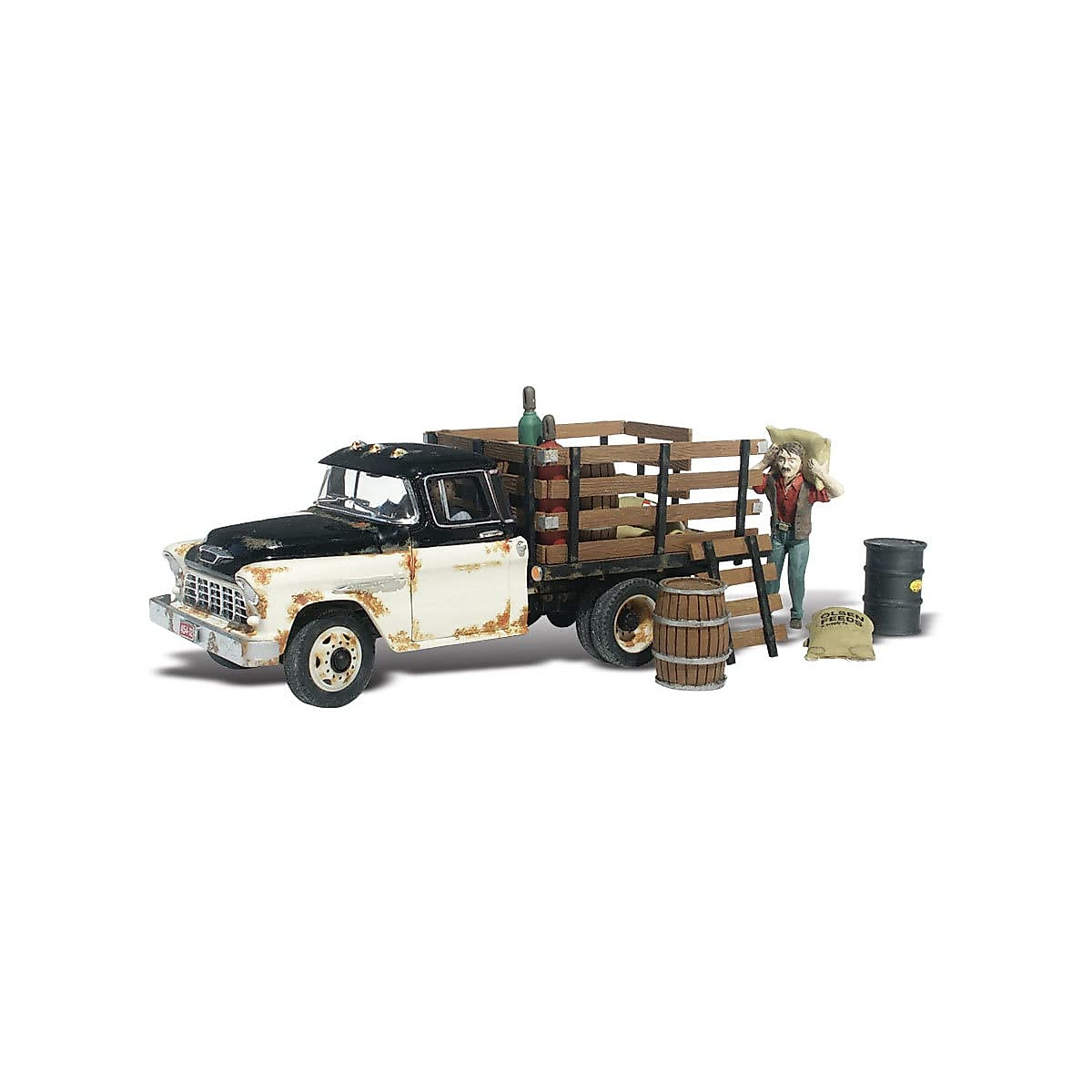 Henry's Haulin 1955 Chevy Truck w/Figure & Acc. N Scale Woodland