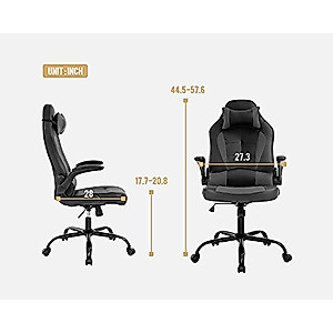 PC Gaming Chair Ergonomic Office Chair Computer Desk Chair with Armrests Headrest and Lumbar Support High Back PU Leather Executive Racing Chair for Home (Grey)