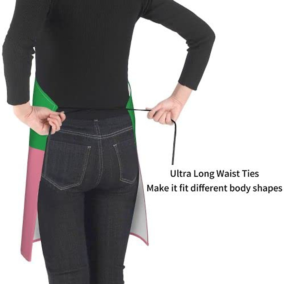 YBW CHUANHUA AKA Sorority Aprons with Pockets for Women, Waterproof Cooking Kitchen Bib Aprons for Restaurant BBQ Painting Crafting