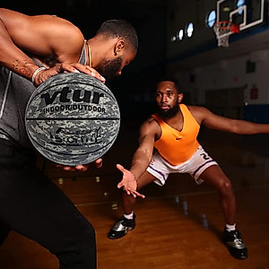 vtur Basketball 29.5" Size 7 for Men's Outdoor Indoor Basketball Official Regulation Size Made for Basketball Games (Gray)