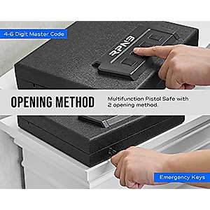 RPNB Portable Security Safe, Quick-Access Dual Firearm Safety Device with Quick Reliable Keypad Access