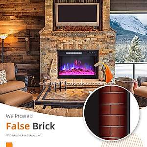 KUPPET Electric Fireplace 28.8'' Fireplace Insert with Remote Control 500W/1500W-In Wall Recessed - 6H Timer - Digital LED Display - Safety Cut Off