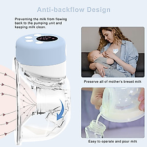 Wearable Breast Pump Hands Free Breast Pump,2 Modes,9 Levels with Massage and Pumping Mode Rechargeable Electric Breast Pump with Breast Pump Bag