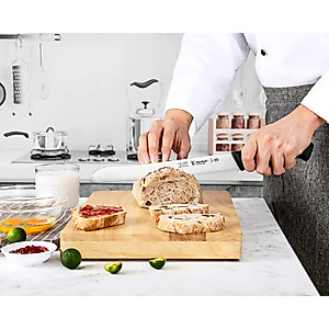 HUMBEE Cusine Pro, 10 inch Bread Knife, Serrated Knife Wave Razor-Sharp Blade Comfortable Grip Dishwasher Safe, NSF Certified