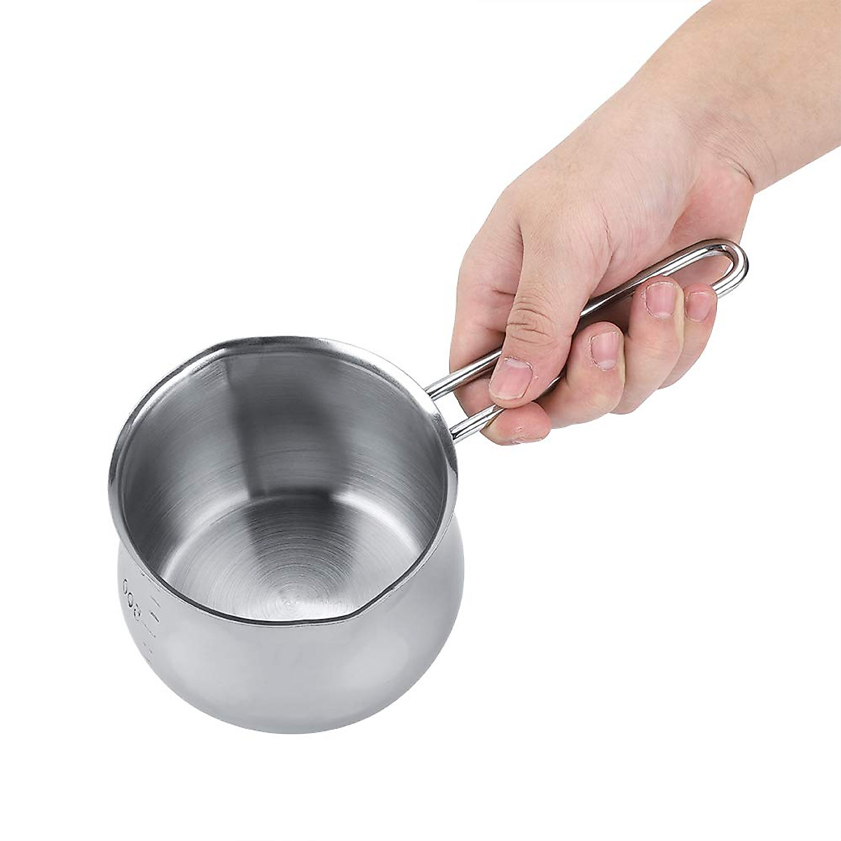 Tyenaza 0.8-Quart Milk Warmer Pot, Stainless Steel Mini Butter Coffee Warmer, Melting Pot Milk Saucepan with Dual Pour Spout