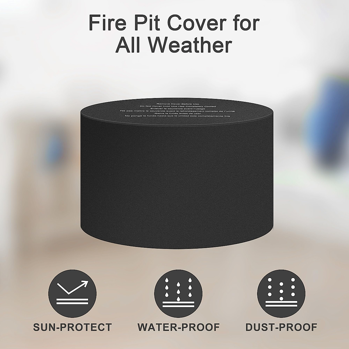 Kante 25 Inch Propane Fire Table, 50,000 BTU Large Concrete Fire Pit Table for Outdoor Garden Patio, Smokeless Gas Fire Pit with Waterproof Cover, Side Handles, Natural Concrete