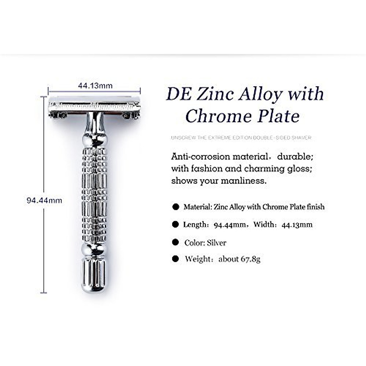 BAILI Butterfly Open TTO Double Edge Metal Safety Razor Wet Shaving Kit for Men Women with Platinum Blade and Mirrored Travel Case BD179