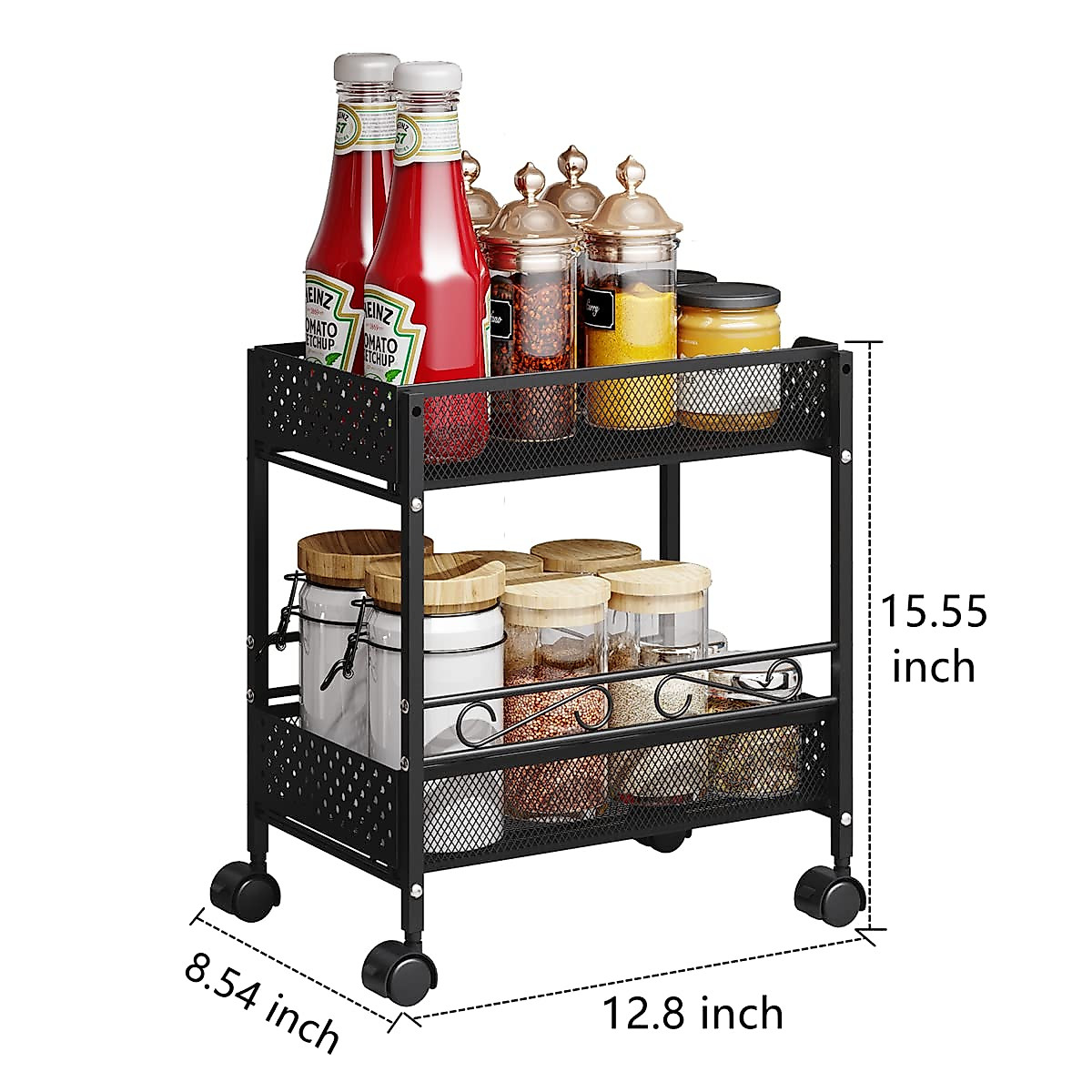 Lexza Pull Out Organizer with 2 Tier Sliding Storage Baskets, Under/Over the Sink Organizers and Storage for Kitchen Bathroom -Idea Home Gift