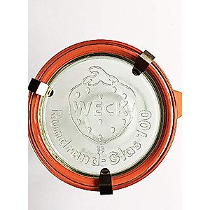 Weck Glass Jar 782-1-Liter Sturdy Cylindrical Glass Jars with Glass Lids - Weck Jars for Canning, Baking, and Storing Spice - Easy to Wash & Microwave Safe - Wide Mouth Canning Jars - Pack of 2 Jars