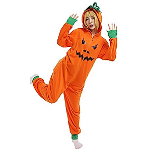 haikyuu Halloween Onesie Pajamas Adult Bat Skellington Printed Long Sleeve Hooded Kigurumi Sleepwear Jumpsuit Costume Outfits (small, Pumpkin-yellow)