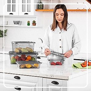 Tribello Small Storage Container Bin With Lids, Plastic Storage Container With Latching Lids For Organizing - Tinted - (11.5’ x 8” x 3”) 3 Quart - Set of 6 - Made in EU