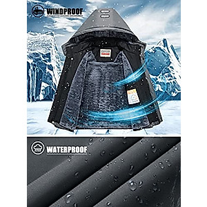 WULFUL Boy's Waterproof Ski Coat Winter Warm Snow Coat with Hood