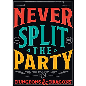 Ata-Boy Dungeons and Dragons Magnet - Never Split The Party 2.5" x 3.5" Magnet for Refrigerators, Whiteboards & Locker Decorations…