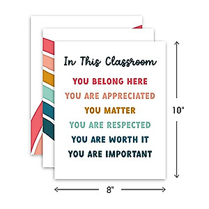 Inspirational Classroom Wall Art - 3-Piece Rainbow Set | Motivational Decor
