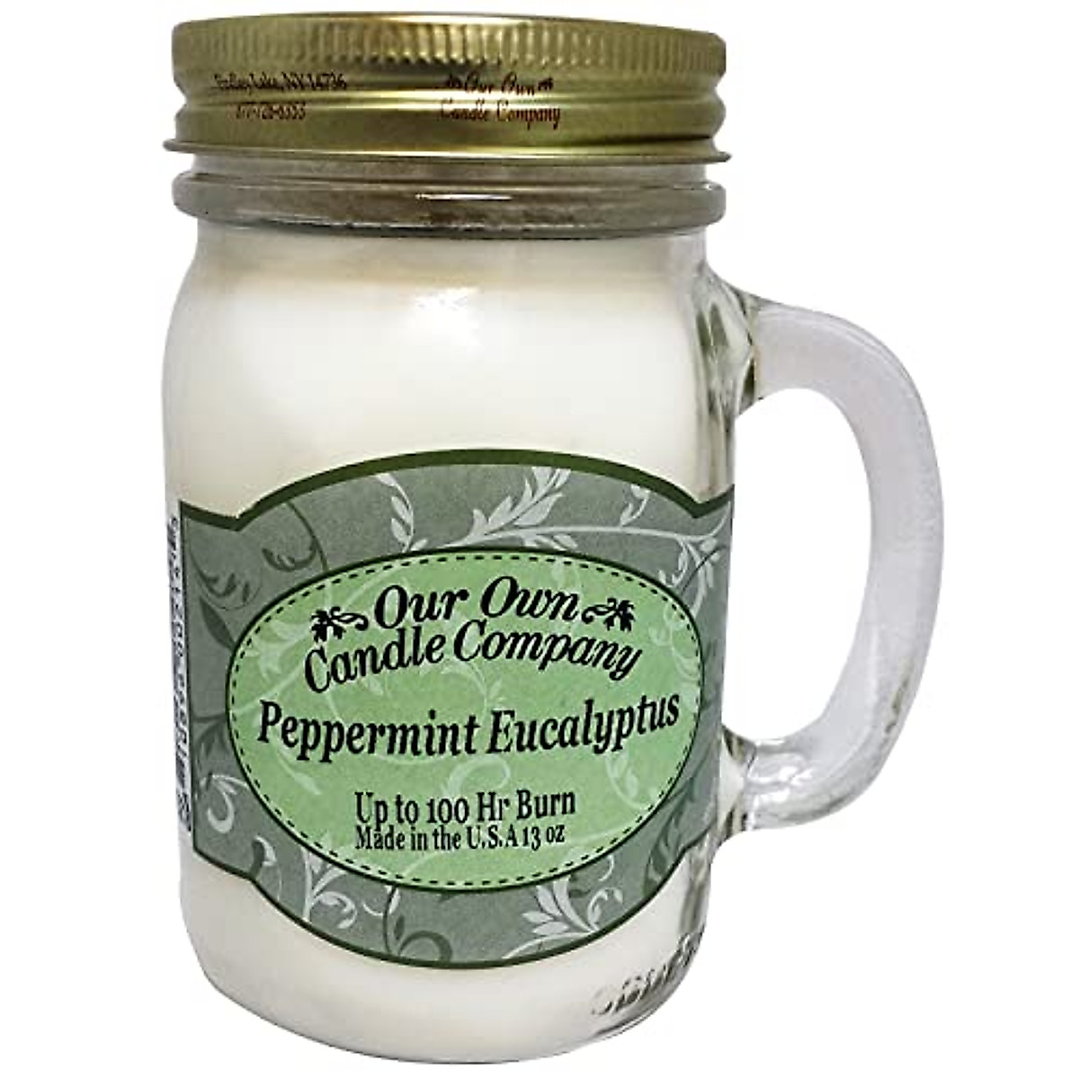 Our Own Candle Company Peppermint Eucalyptus Scented 13 Ounce Mason Jar Candle