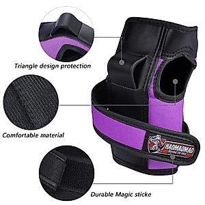Haomaomao Adult & Kids Knee Pads Elbow Pads Wrist Guards Protective Gear Set for Roller Skates Scooter Inline Skating Cycling BMX Bike Skateboard Riding and Outdoor Extreme Multi-Sports