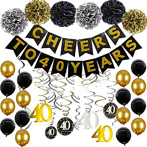 NORTHERN BROTHERS 40th Birthday Decorations Men 40th Birthday Party Decorations Cheers to 40 Years