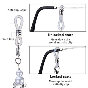 OCR White Pearl Beaded Eyeglass Chain, Acrylic Pearl Glasses Lanyard Sunglasses Chain Eyewear String Holder for Women