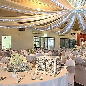 OurWarm DIY Wedding Card Box with Lock Rustic Wood Card Box Gift Card Holder Card Box Perfect for Weddings, Baby Showers, Birthdays, Graduations Hold up 225 Cards