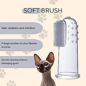 Kotomoda Cat Finger Silicone Toothbrush, Dog Tooth Brush with Food Grade Silicone, Keep pet's Mouth Clean and Reduce Gum Disease, Teeth & Gums Care for Dogs, Cats, and Pets (SoftGreen)