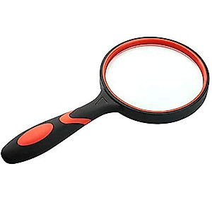Magnifying Glass for Kids,3 Pack 10X 65mm Magnifying Glass with Non-Slip Soft Rubber Handle, Suitable for Reading Newspapers, Inspections, Insects, Experiments, Suitable for Seniors and Kids