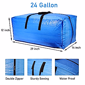 Cosynee 4 Pack Extra Large Moving Bags with Zippers & Carrying Handles, Heavy-Duty Storage Tote for Space Saving Moving Storage College Moving Bags Packing Bags for Moving