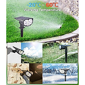 Solar Outdoor Lights, ‎𝟳𝟬𝟬 Lumen Bright Spot Lights 𝗜𝗣𝟲𝟴 Waterproof, Auto On/Off Solar Landscape Lights with 40000H Lifespan, 2-in-1 Garden Lights for Yard/Pathway/Security, Cold White 2 Pack