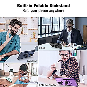 Bonkier Moto G Stylus 5G Case, Military Grade Shockproof, Built-in Magnetic Kickstand, 2x Tempered Glass Protectors - Blue