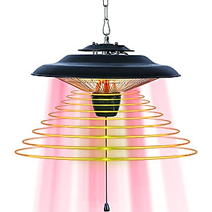 Outdoor Heaters for Patio Electric, 1500W Hanging Outdoor Patio Heater, Infrared Heater Outdoor with 2 Adjustable Mode, Outside Heater Porch Heater Garage Heater, IP34 Waterproof