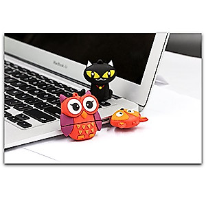 QICAIHU Novelty Big Eyes Owl Shape Design 64GB USB 3.0 Animal Flash Drive Cute Memory Stick Thumb Drive Data Storage Pendrive Cartoon Jump Drive Gift