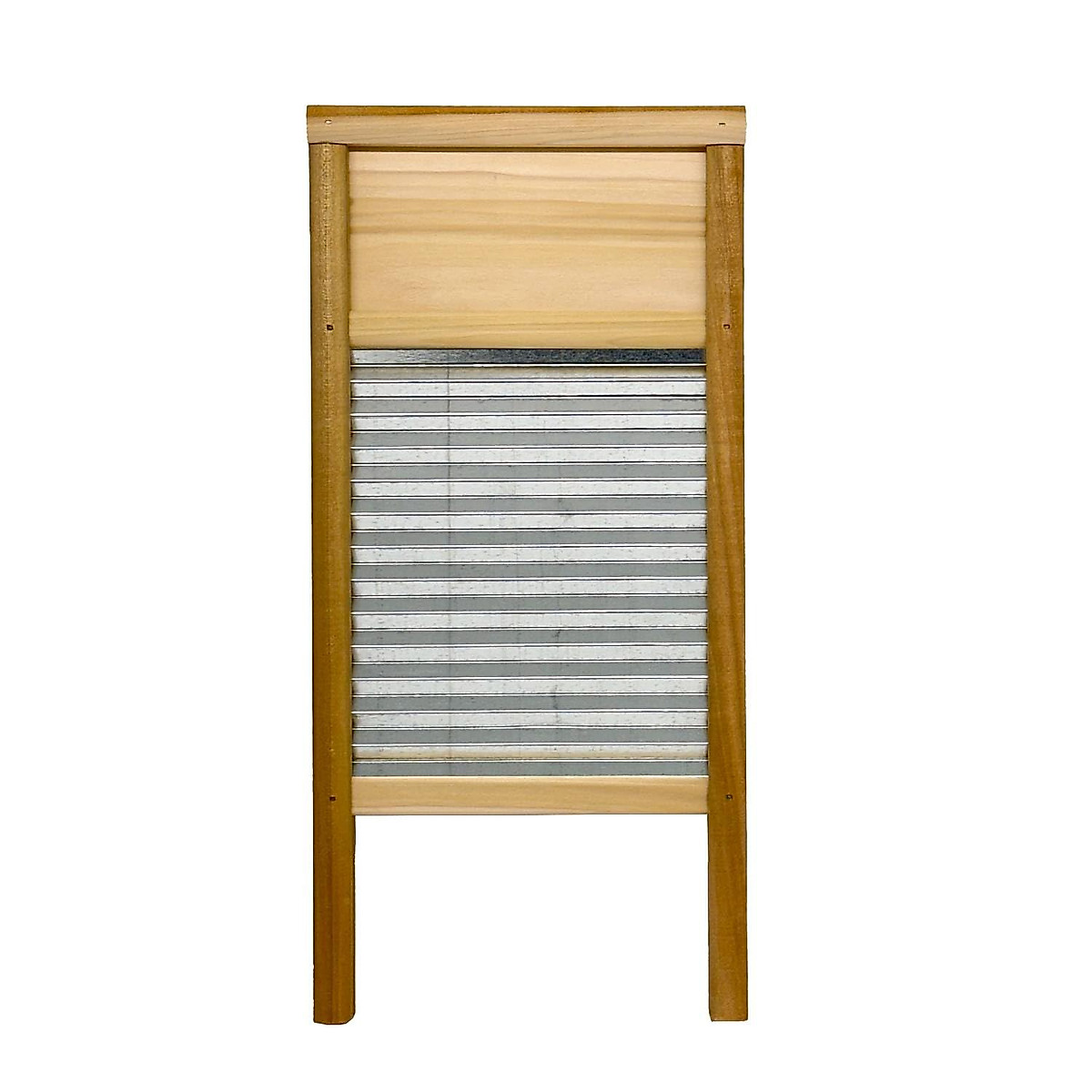 Lehman's Galvanized Steel Manual Washboard, Rub-A-Dub, Wavy, V Crimp, for Function, Decor, or Music, Small 18 in x 8.5 inches