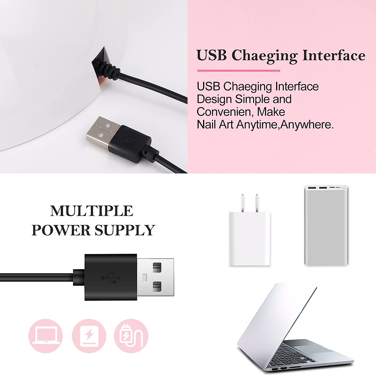 Wisdompark UV LED Nail Lamp, 54W UV Light for Gel Nails with Automatic Sensor/3 Timer Setting Professional Nail Dryer Gel Polish Curing Lamp Nail Art Tools (White) (54, Watts)