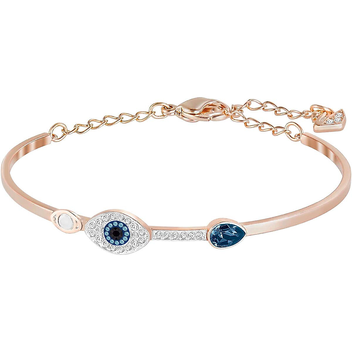 SWAROVSKI Crystal Evil Eye Rose Gold-Plated Bangle Bracelet