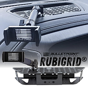 Bulletpoint Metal Dash Mount Phone Holder Compatible with 2019+ Chevrolet Silverado GMC Sierra Multi-Device Dash Mount with 20mm Ball System (RubiGrid Mount)