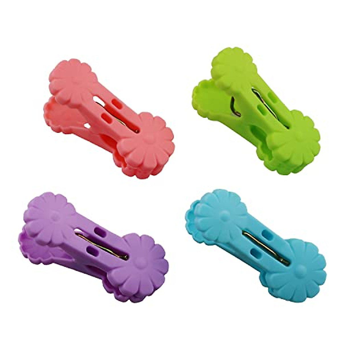 HSCGIN 24pcs Flower Shape Clothes Clips 60x15mm Windproof Photo Paper Pegs Craft Clips for Cloth Drying Hanging Clothespins