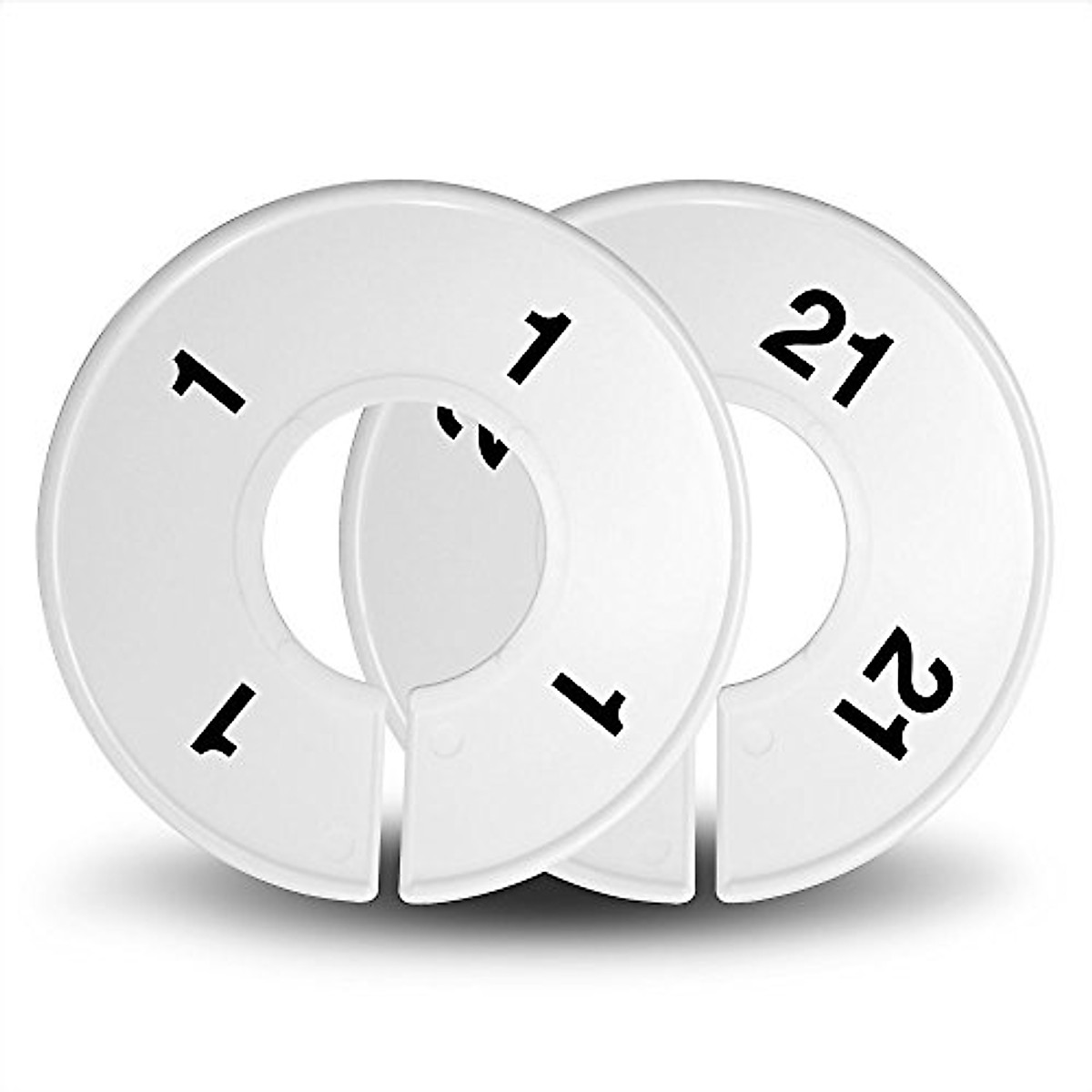 Discount Sizing Sets of Juniors Clothing Round Rack Size Dividers (Sizes 1-21 Odd) and Quantities Available (33, White with Black Print)