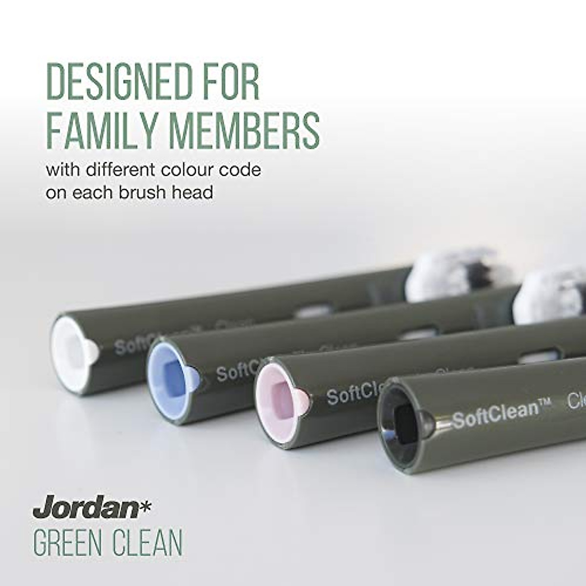 Jordan ® | Green Clean Electric Toothbrush Heads for Electric Toothbrush | Green Clean Sustainable Electric Toothbrush Brush Heads | Oral B Compatible | 2 Units Pack
