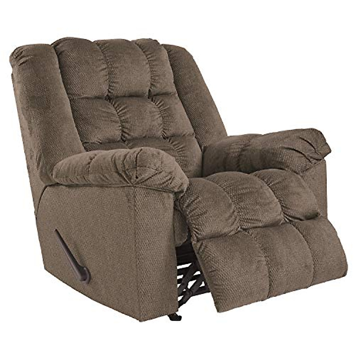 Signature Design by Ashley Drakestone Tufted Manual Rocker Recliner with Lumber Heat and Massage, Light Brown