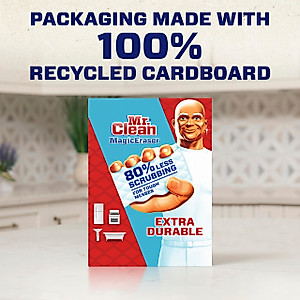 Mr. Clean Magic Eraser, Extra Durable, Shoe, Bathroom, and Shower Cleaner, Cleaning Pads with Durafoam, 10 Count