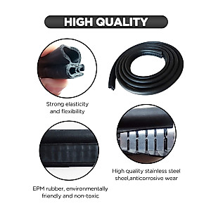 VAGURFO Rubber Edge Trim,Car Weather Striping,Door Rubber Seal Strip Trim Seal,Automotive Weather Stripping Edge Guard for Cars, Boats, RVs, Trucks, and Home Applications (20 FT)