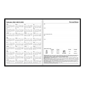 Letts of London Standard Daily Planner, 12 Months, January to December, 2024, Day-Per-Page, Quarto Size, 10.25" x 8.25", Black (C10YBK-24)