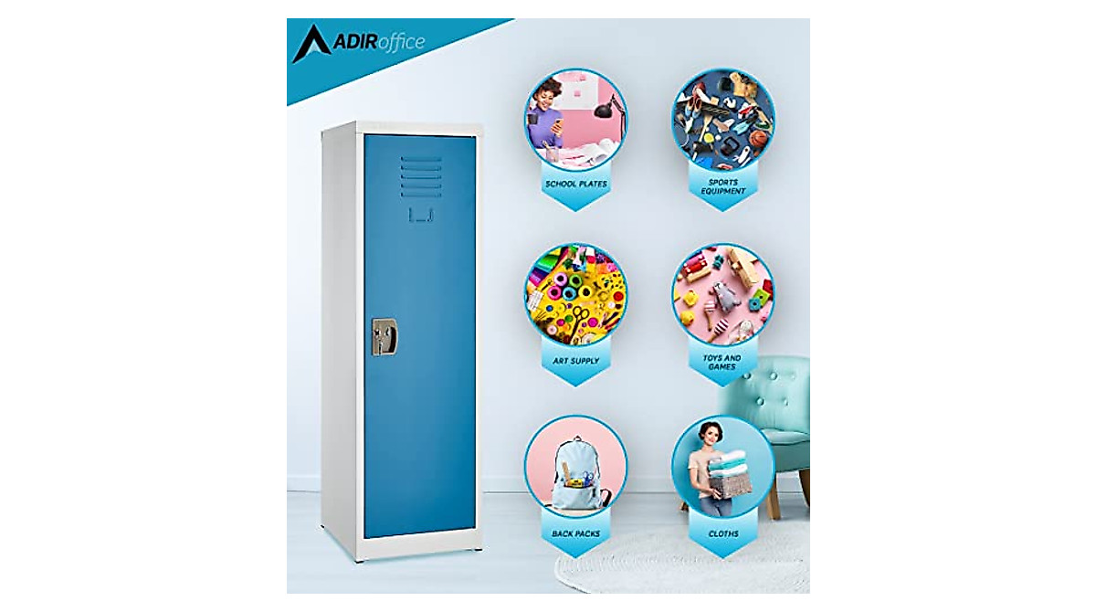 AdirOffice Kids Steel Metal Storage Locker - for Home & School - with ...